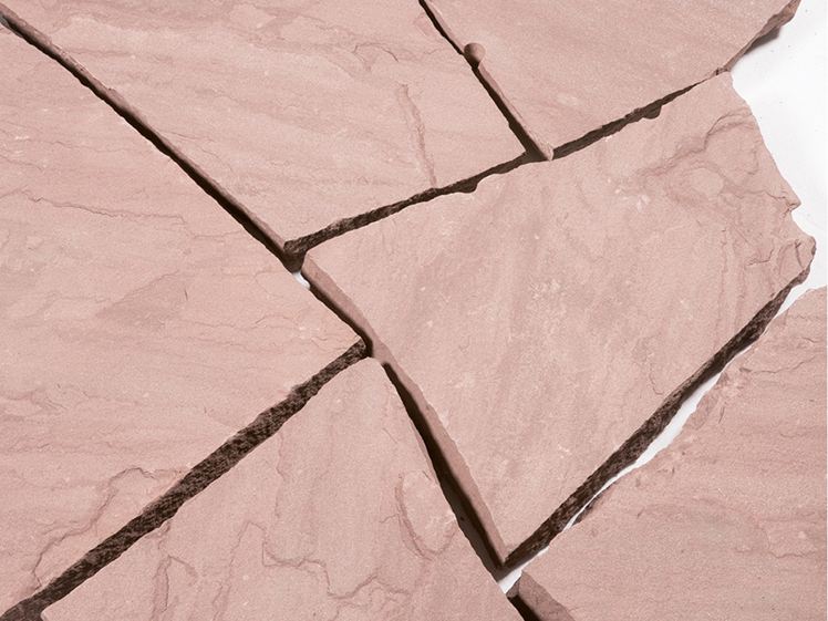 Dalles polygonales en grès Weser Rouge | stonenaturelle